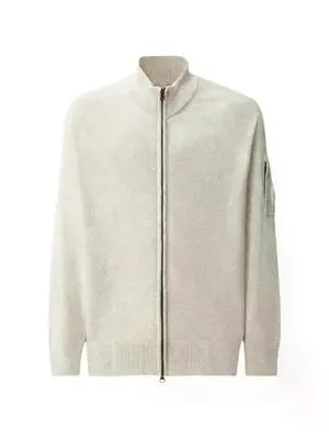 C.P. COMPANY Lambswool Lens Zipped Sweater - Neutrals