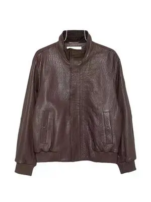 LARDINI Leather Zip-up Jacket - Red