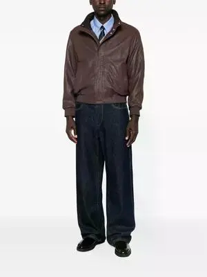 LARDINI Leather Zip-up Jacket