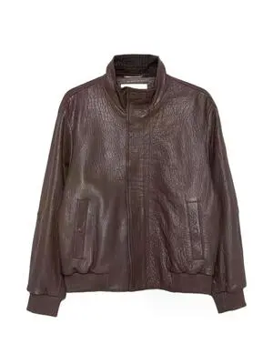 LARDINI Leather Zip-up Jacket - Red