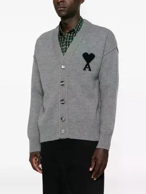 AMI Paris De Coeur Buttoned Cardigan