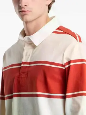 Gant Rugger Striped Long-sleeved Polo Shirt - Neutrals