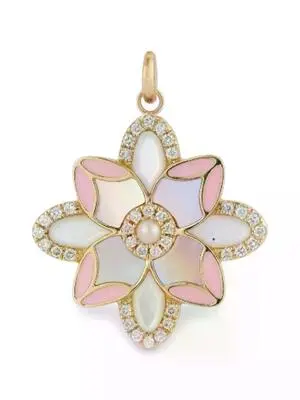 STORROW JEWELRY Diamond And Mother Of Pearl Charm - Gold