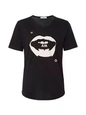 Fendi Graphic-print V-neck T-shirt - Black