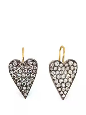 SYLVA & CIE Diamond Heart Earrings - Black
