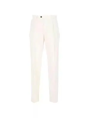 Eleventy Pleated Tapered-leg Trousers - Neutrals