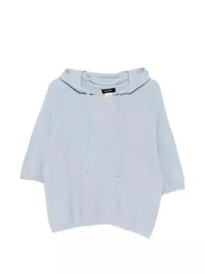 Fabiana Filippi Metallic-thread Short-sleeve Hoodie
