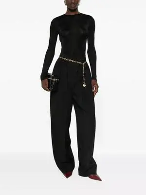Saint Laurent Open-back Logo-pendant Bodysuit