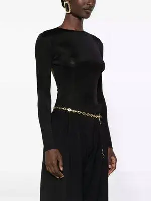 Saint Laurent Open-back Logo-pendant Bodysuit
