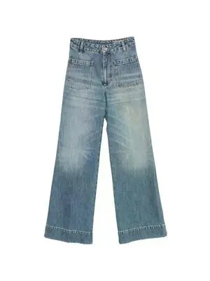 Victoria Beckham Patch-pocket Wide-leg Jeans