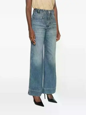 Victoria Beckham Patch-pocket Wide-leg Jeans