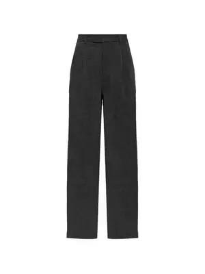 SELF-PORTRAIT Pleated Straight-leg Trousers - Grey