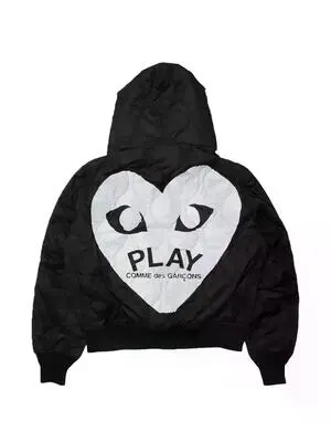 Play Comme Des Garcon Quilted Heart-patch Hoodie