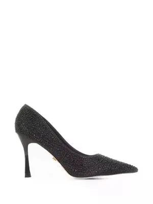 TWENTY FOURHAITCH Rhinestone-embellished Pointed-toe Pumps - Black