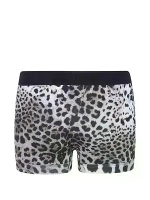 TOM FORD Leopard-print Cotton Boxers - Grey