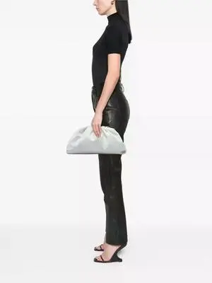 Bottega Veneta Lambskin Pouch Clutch - White