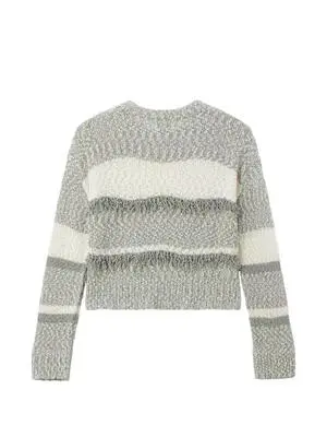 Izzue Fringe-trimmed Striped Sweater