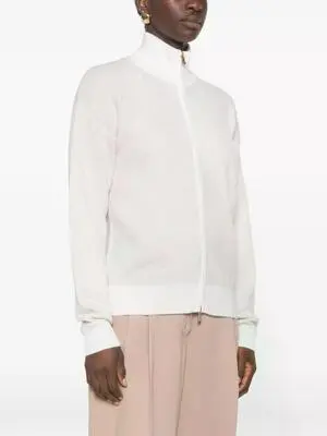 Eleventy Chevron-knit Zip-up Cardigan