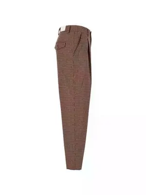 Eleventy Houndstooth-pattern Pleated Trousers