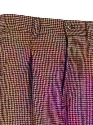 Eleventy Houndstooth-pattern Pleated Trousers
