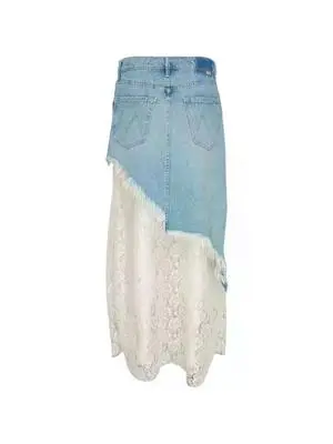 MOTHER Peek-a-boo Asymmetric-hem Maxi Skirt - Neutrals