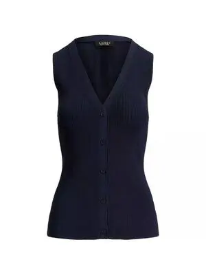 Ralph Lauren Ribbed-knit Sleeveless Cardigan