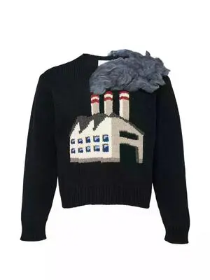 DOUBLET Intarsia-knit Wool Sweater