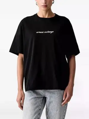 Armani Exchange Logo-embroidered Cotton T-shirt