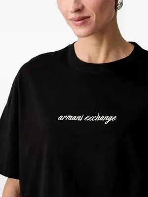 Armani Exchange Logo-embroidered Cotton T-shirt