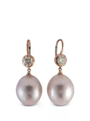 SYLVA & CIE Freshwater Pearl And Diamond Earrings