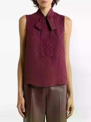 Etro Silk-blend Jacquard Top With Paisley Motif - Red