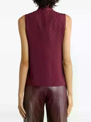 Etro Silk-blend Jacquard Top With Paisley Motif - Red