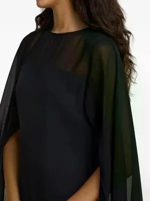 Ralph Lauren Georgette Cape-overlay Mini Dress