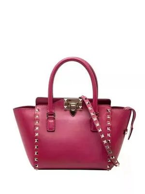 Valentino Garavani Mini Leather Rockstud Tote Satchel - Pink