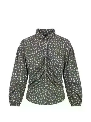MSGM Floral-print Ruched Shirt