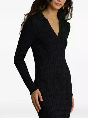 Ralph Lauren Cable-knit Long-sleeve Midi Dress