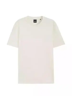 BOSS Bubble-jacquard Structure T-shirt In A Cotton Blend - Neutrals