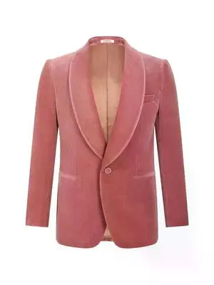 FURSAC Shawl-lapel Velvet Blazer - Pink