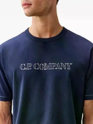 C.P. COMPANY 30/2 Mercerized-jersey Twisted Short-sleeve Logo T-shirt