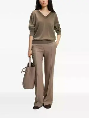 BOSS V-neck Pullover Sweater - Brown