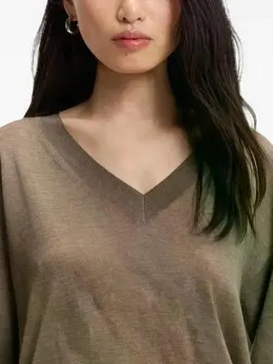 BOSS V-neck Pullover Sweater - Brown
