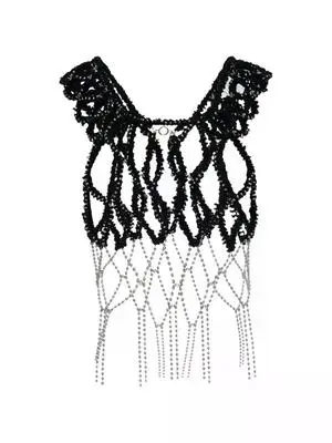 Noir Kei Ninomiya Crochet-knit Chain-fringe Harness