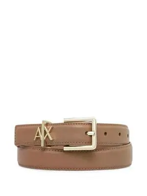 Armani Exchange Logo-plaque Buckle Belt - Brown