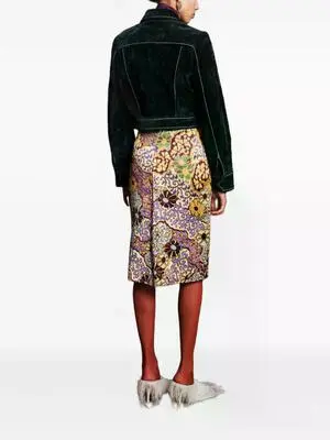 ALEMAIS Johnny Cropped Velvet Self-stripe Jacket