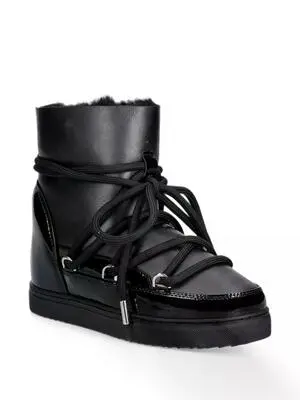 Inuikii Patent-panelled Lace-up Ankle Boots