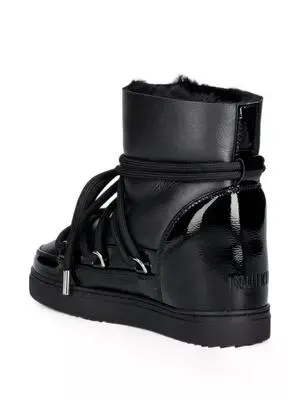 Inuikii Patent-panelled Lace-up Ankle Boots