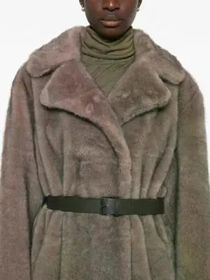 P.a.r.o.s.h Belted Faux-fur Coat