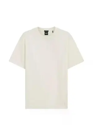 BOSS Regular-fit T-shirt In Cotton With Raised Jacquard Structure - Neutrals