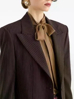 Dolce & Gabbana Linda Single-breasted Pinstripe Wool Jacket