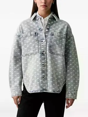 Armani Exchange Logo-print Denim Shirt - Blue